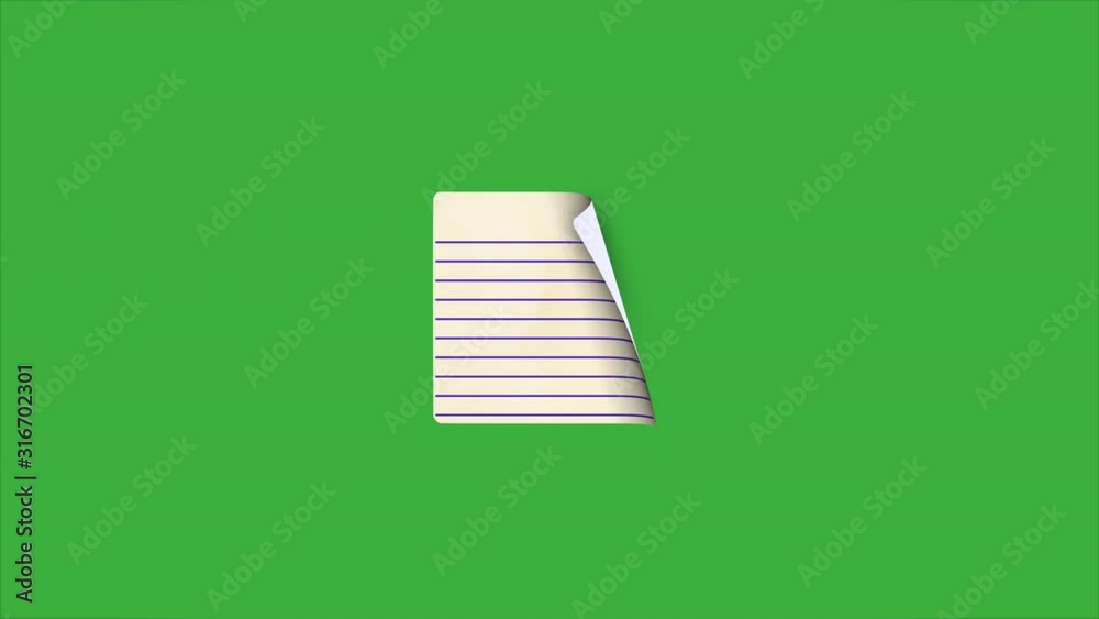Sheet of paper animation on green screen Stock ビデオ | Adobe Stock