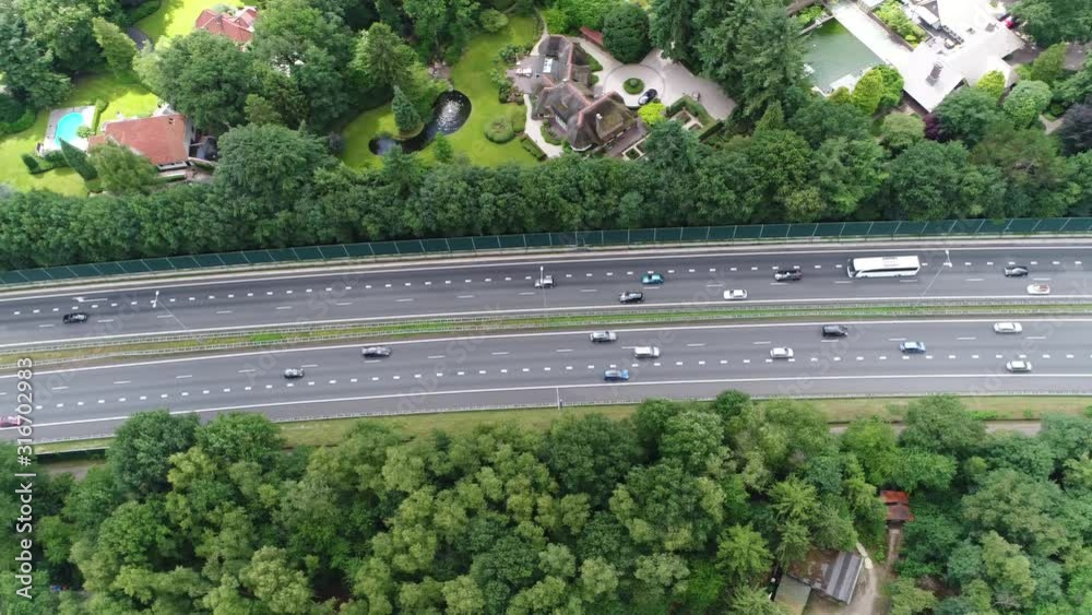 Vidéo Stock Aerial view of the German autobahn is the controlled-access ...