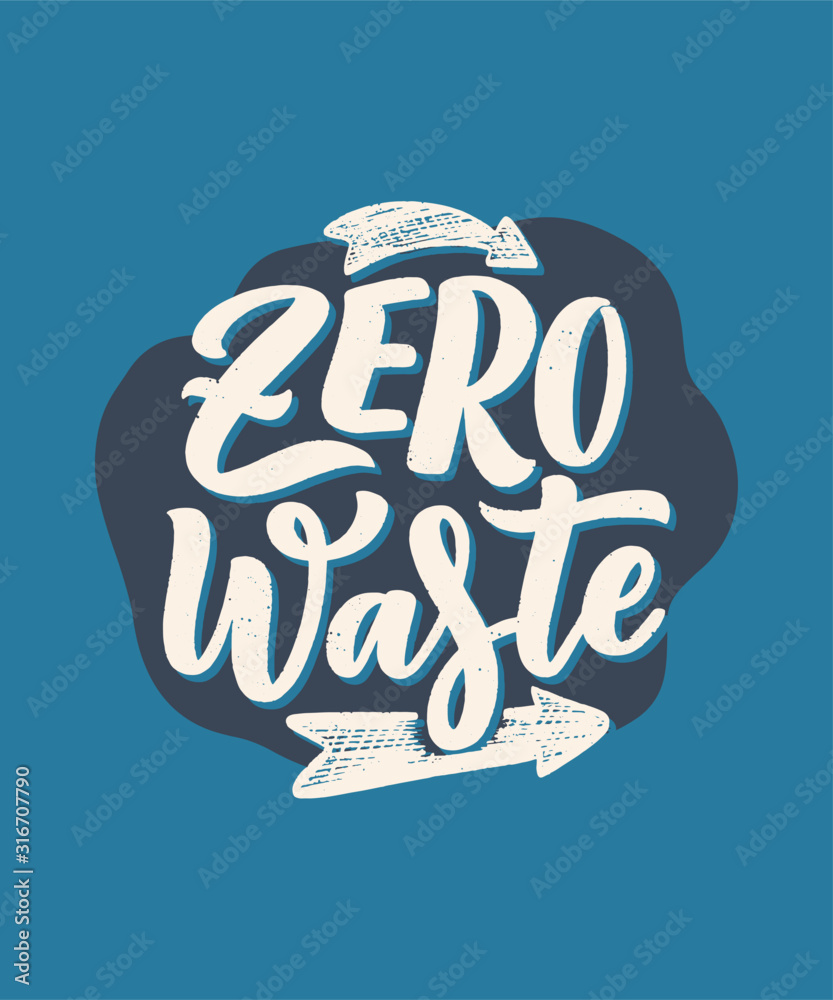 Vector lettering slogan about waste recycling. Nature concept based on ...