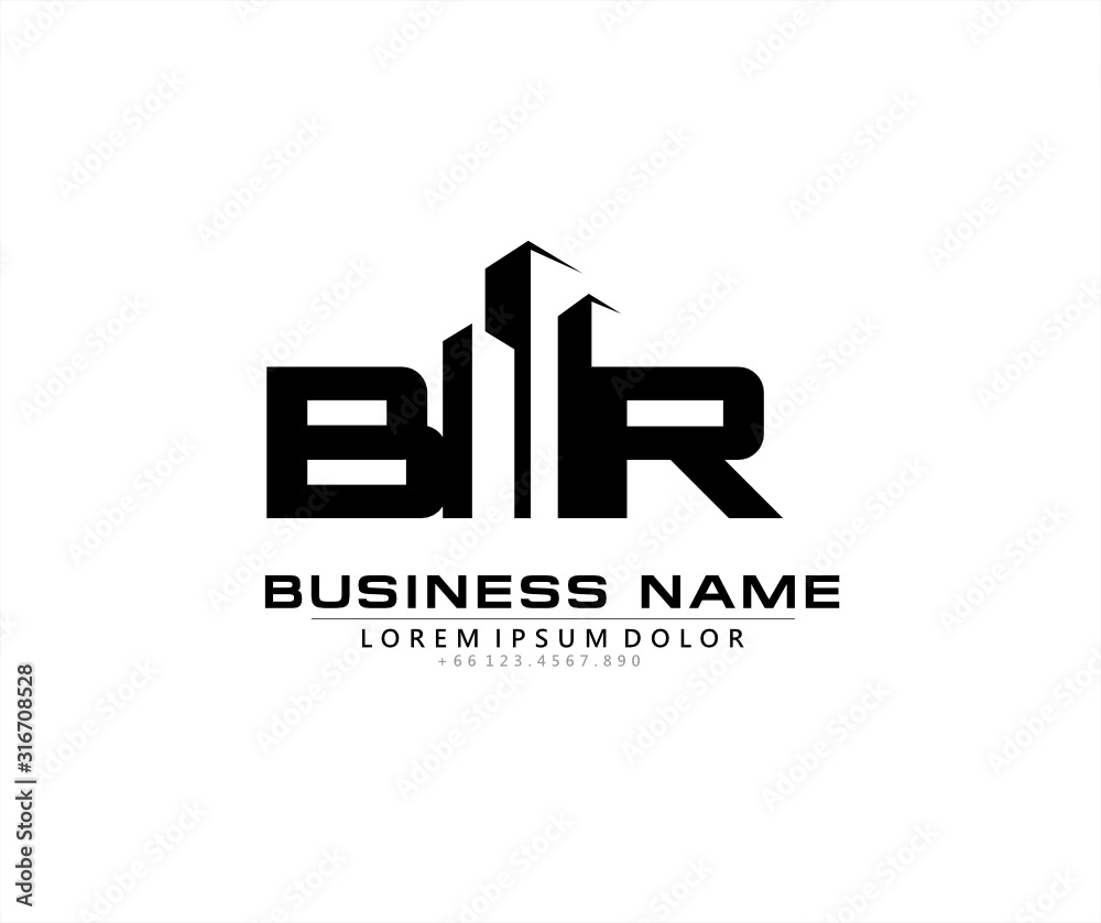 B R BR Initial building logo concept Stock Vector | Adobe Stock