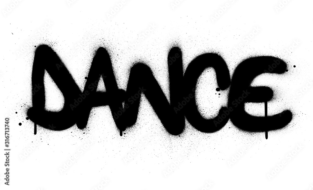 graffiti dance word sprayed in black over white Stock Vector | Adobe Stock