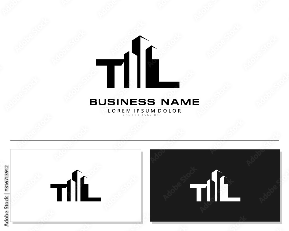 T L TL Initial building logo concept Stock Vector | Adobe Stock