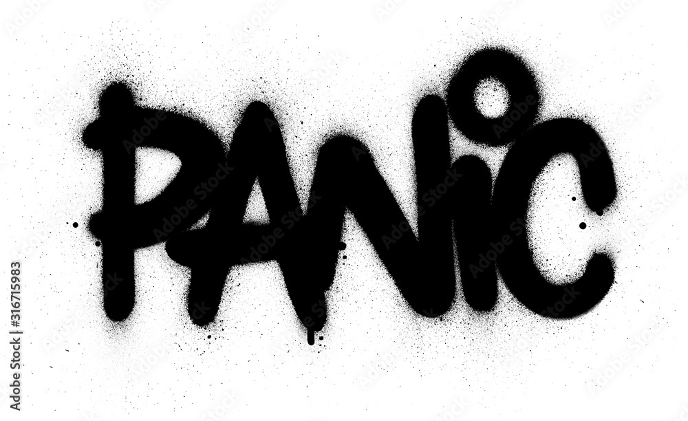 graffiti panic word sprayed in black over white Stock Vector | Adobe Stock