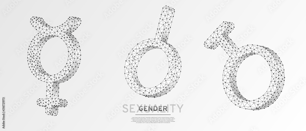 Neutrois Travesti Hermaphrodite Gender Symbol Set People Sexuality And Rights Concept On