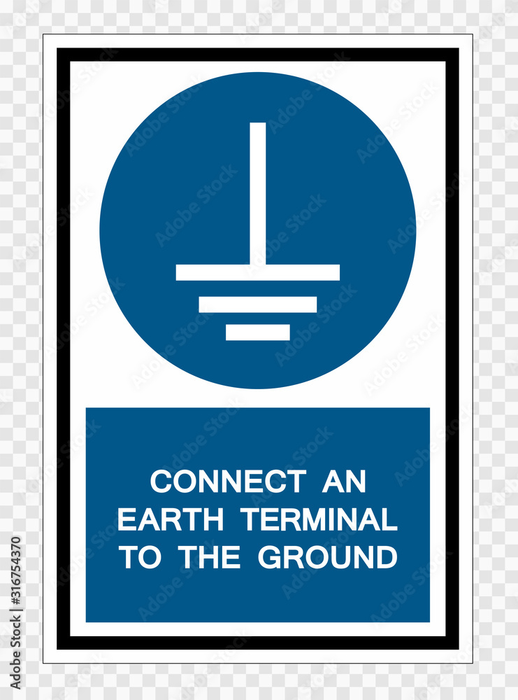Connect An Earth Terminal To The Ground Symbol Sign Isolate on ...