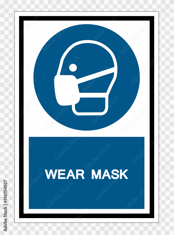 Wear Mask Symbol Sign Isolate on transparent Background,Vector ...