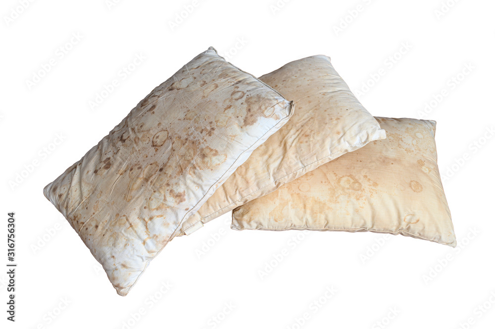 Old dirty pillow with saliva stain and fungus cause of illness ...