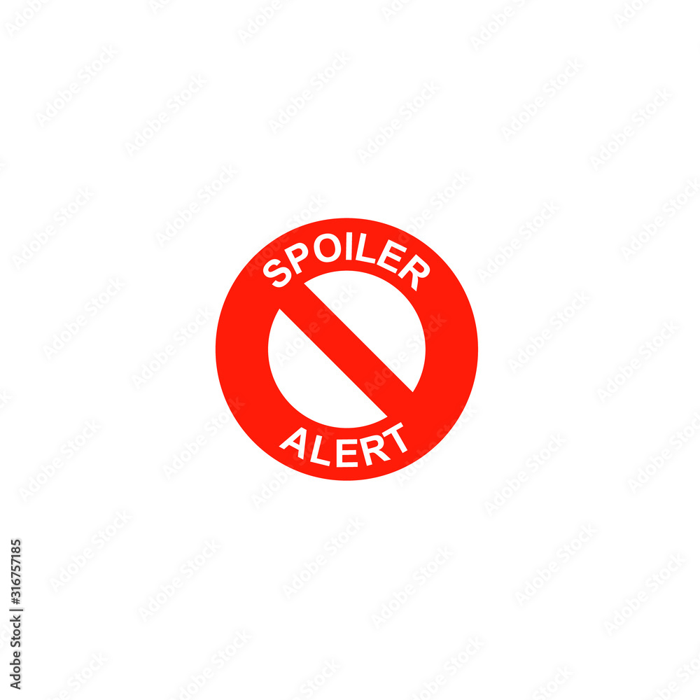 Spoiler alert sticker icon. Clipart image isolated on white background ...