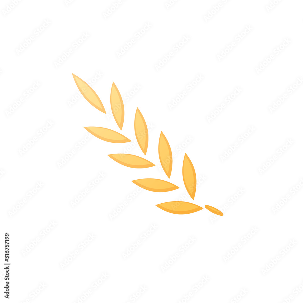 Wheat simple icon. Clipart image isolated on white background Stock ...