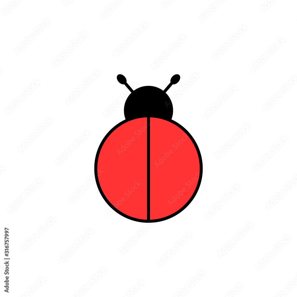 Blank ladybird icon. Clipart image isolated on white background Stock ...
