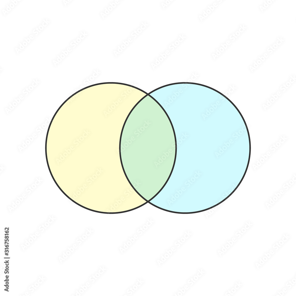 Blank Venn diagram icon. Clipart image isolated on white background ...