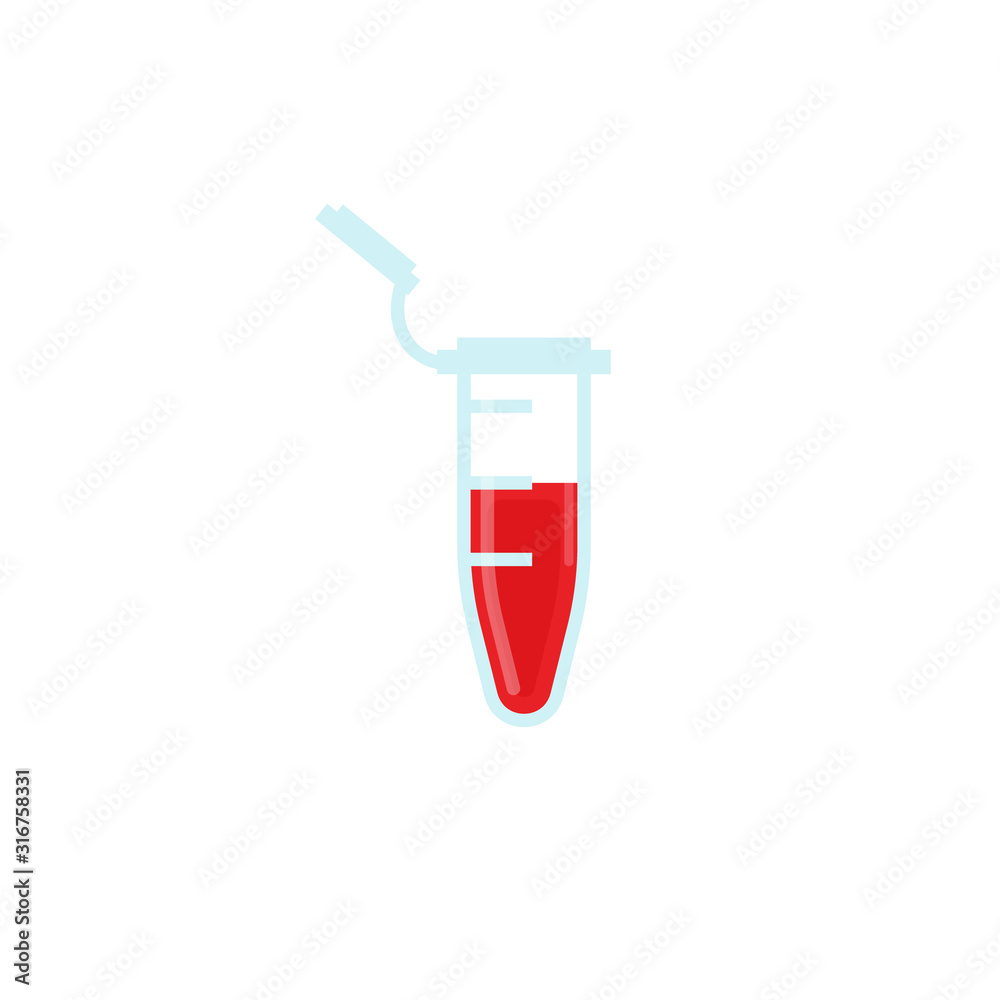 Blood collection tube icon. Clipart image isolated on white background ...
