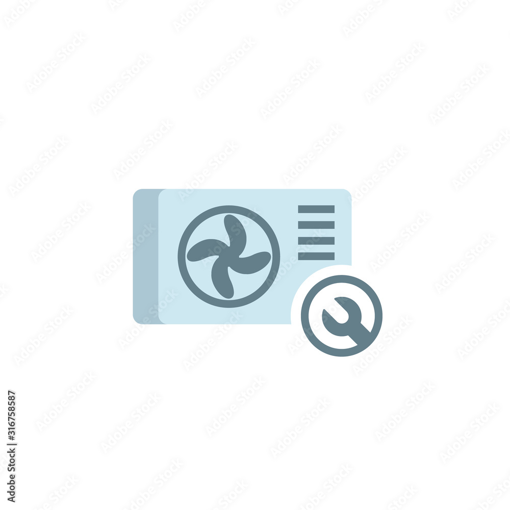 Broken air conditioner icon. Clipart image isolated on white background ...