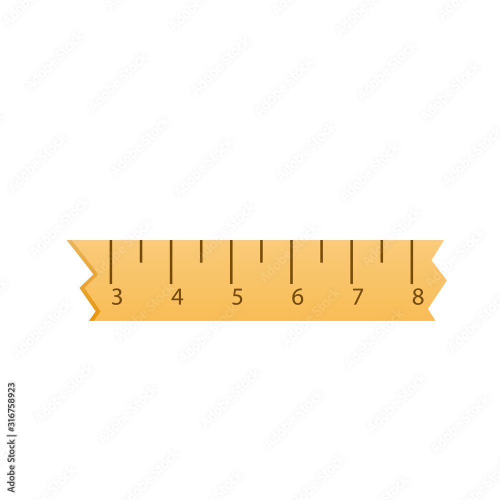 Broken ruler icon. Clipart image isolated on white background Stock ...