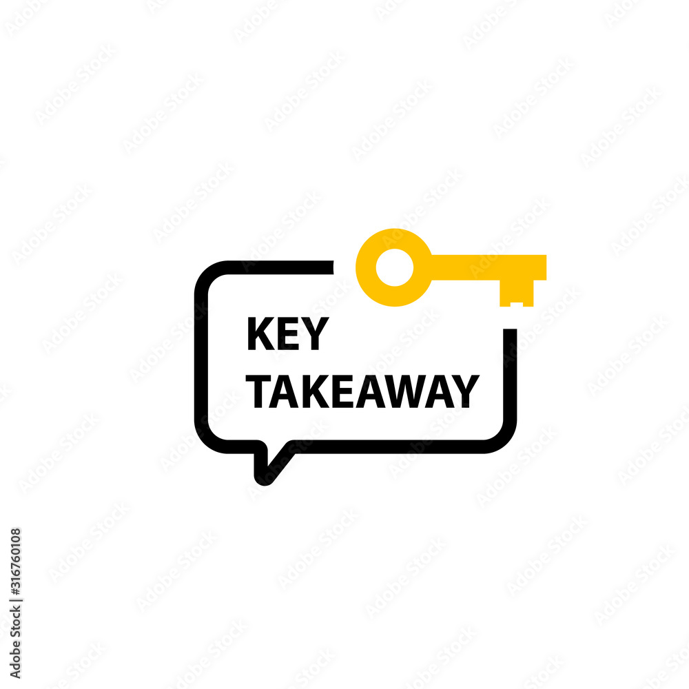 Key Takeaway speech bubble icon. Clipart image isolated on white ...