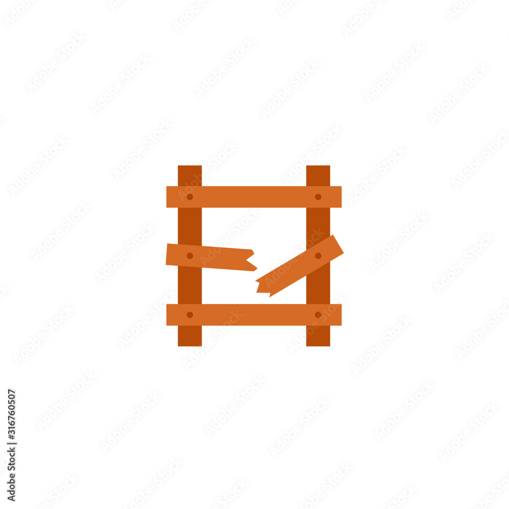 Broken ladder icon. Clipart image isolated on white background Stock ...