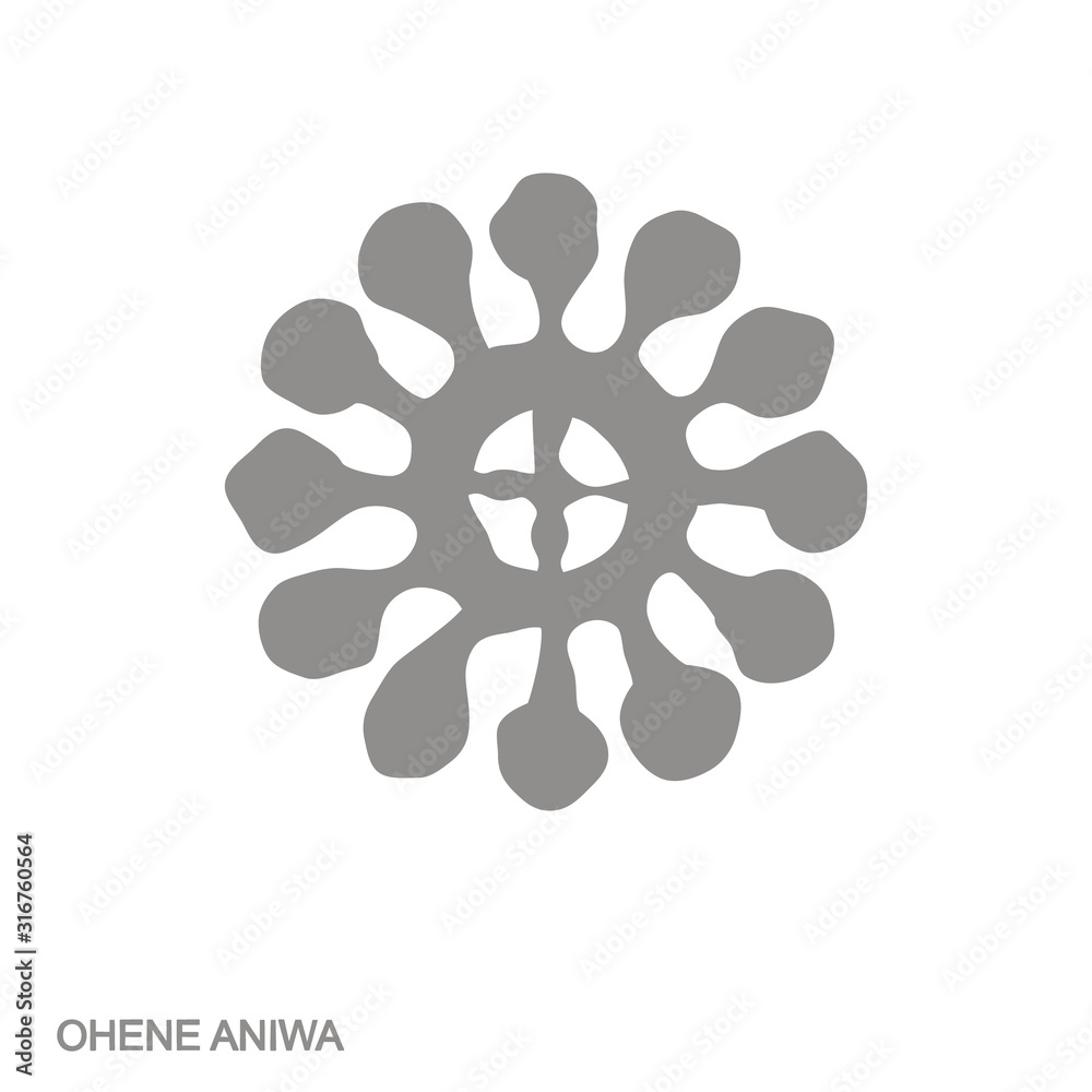 Vector monochrome icon with Adinkra symbol Ohene Aniwa Stock Vector ...