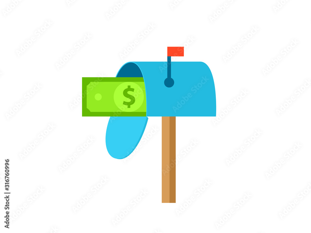 Money mailbox icon. Clipart image isolated on white background Stock ...