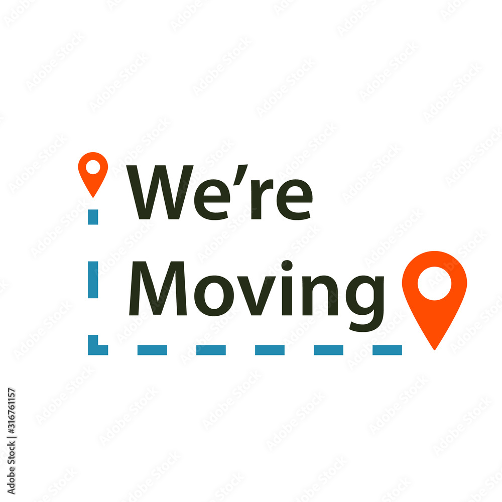We're moving Moving card design. Clipart image isolated on white ...