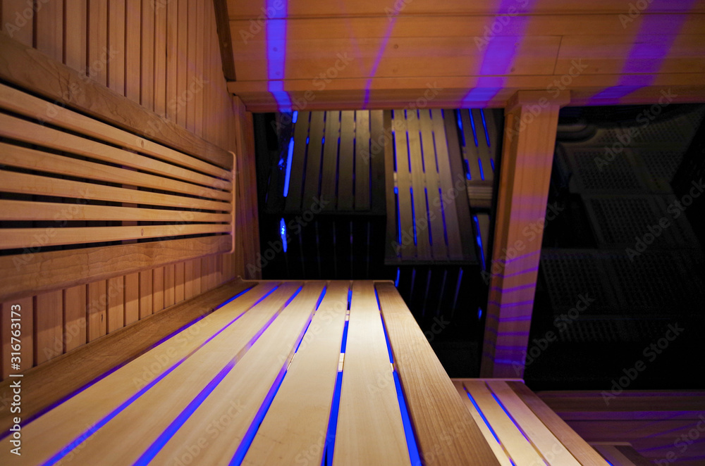 Foto de Finnish or dry sauna with oceanview or view of the sea inside ...