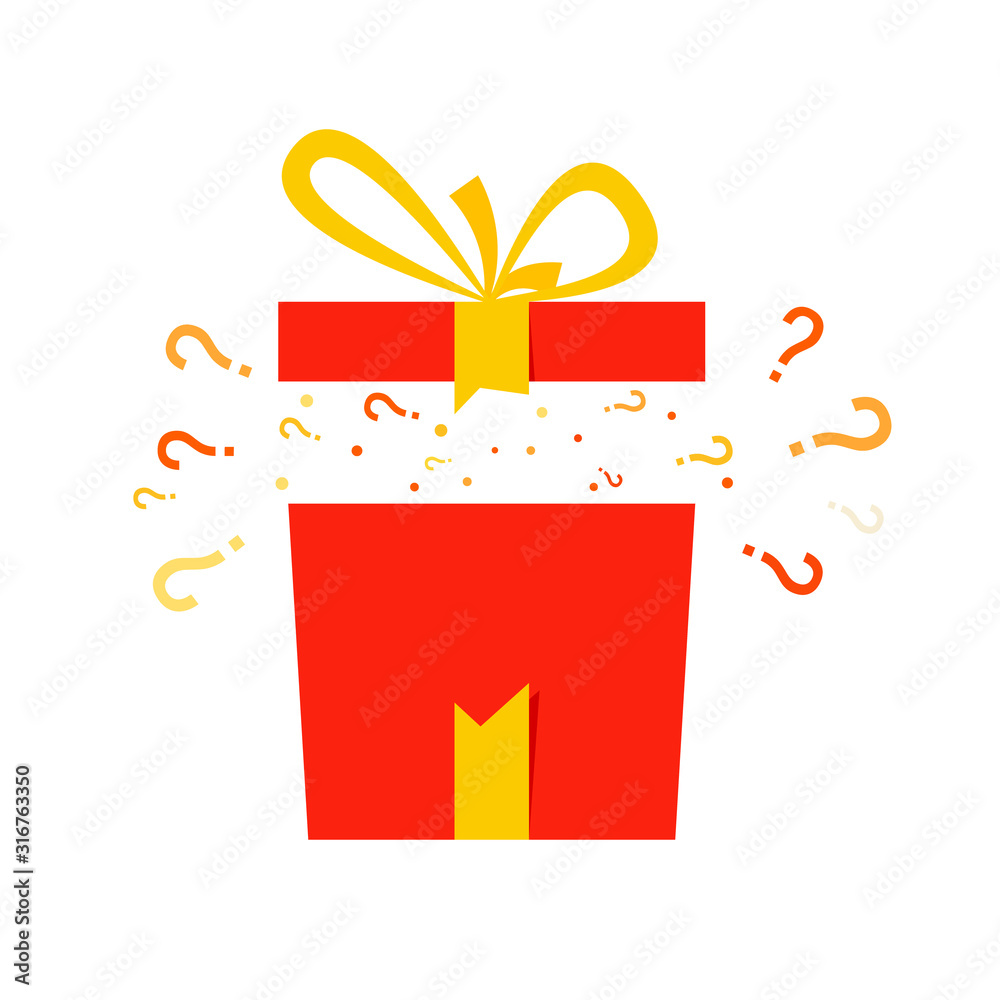 Mystery prize gift box icon. Clipart image isolated on white background ...