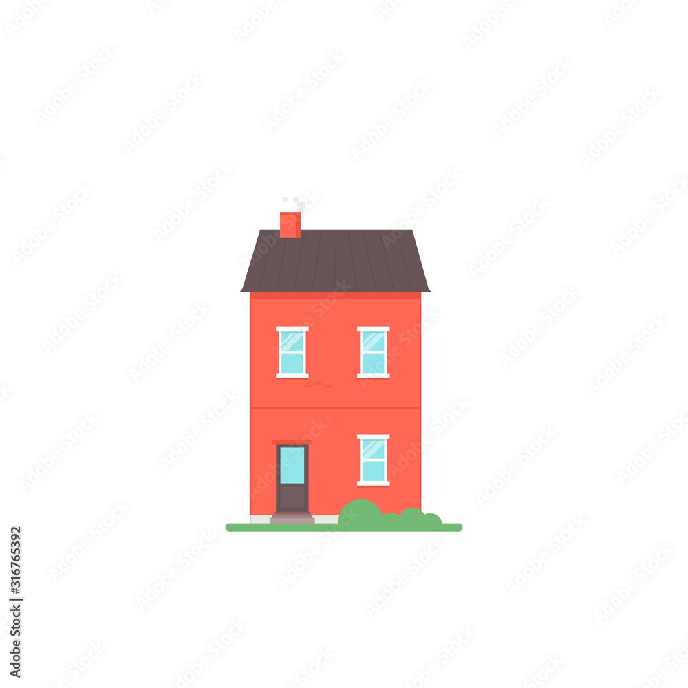 Two story house icon. Clipart image isolated on white background Stock ...