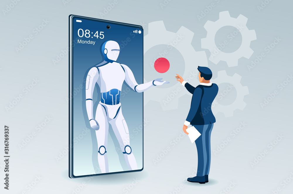 Symbolic office, computer symbol as remote web assistance for humans ...