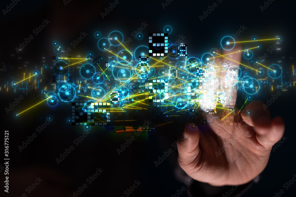 Innovation futuristic digital data binary code background technology Stock Photo | Adobe Stock