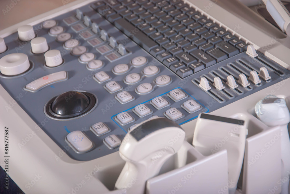 Ultrasound scanner for the study of internal organs in medicine Stock ...