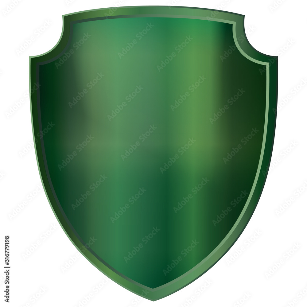 Green shield for logo and text. Heraldic shield. Vector illustration ...
