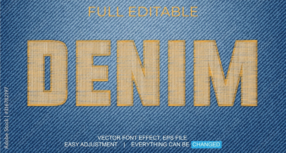 text font effect editable vector template, with the style of sewing ...