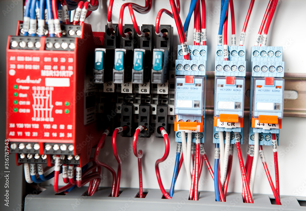 Electronic Circuit board with wires Stock Photo | Adobe Stock