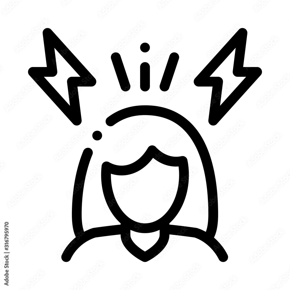Stressed Woman Icon Vector. Outline Stressed Woman Sign. Isolated ...