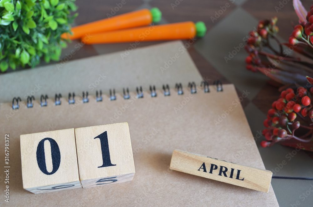 April 1, Appointment date with number cube design for background. Stock ...