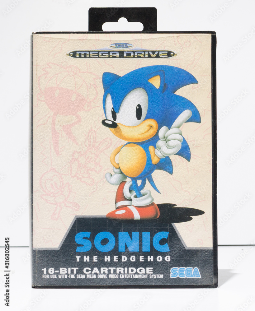 london, england, 05/05/2019 sonic the hedgehog sega mega drive video ...