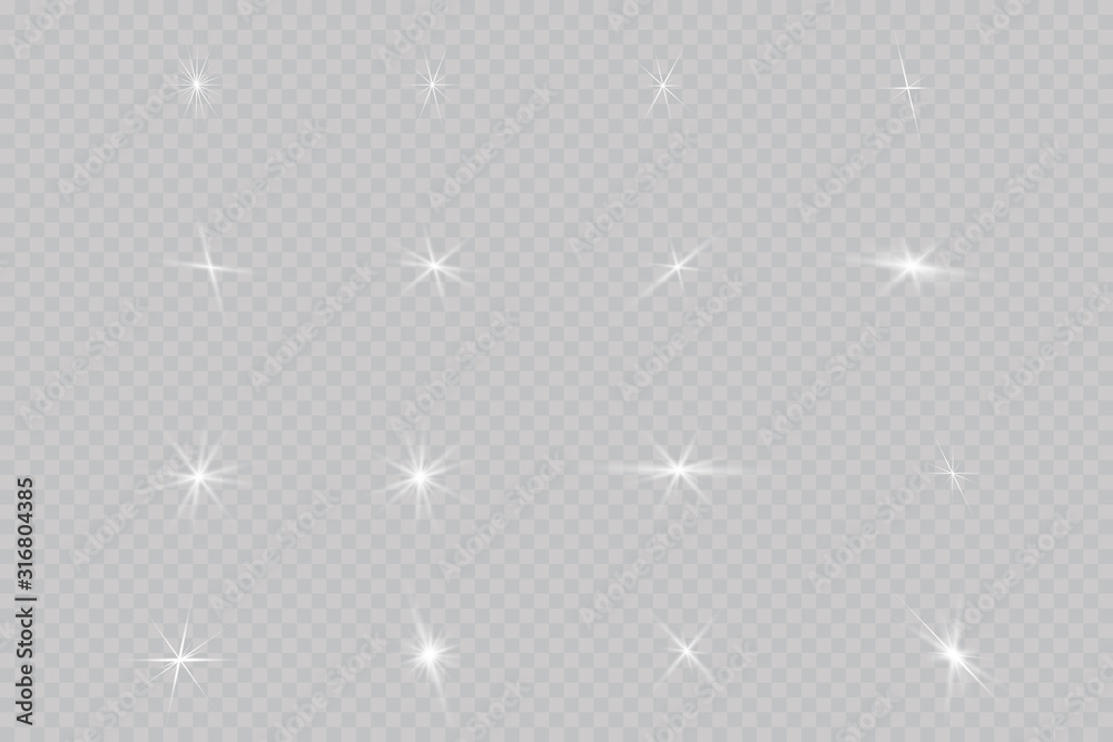 White glowing light explodes on a transparent background. with ray ...