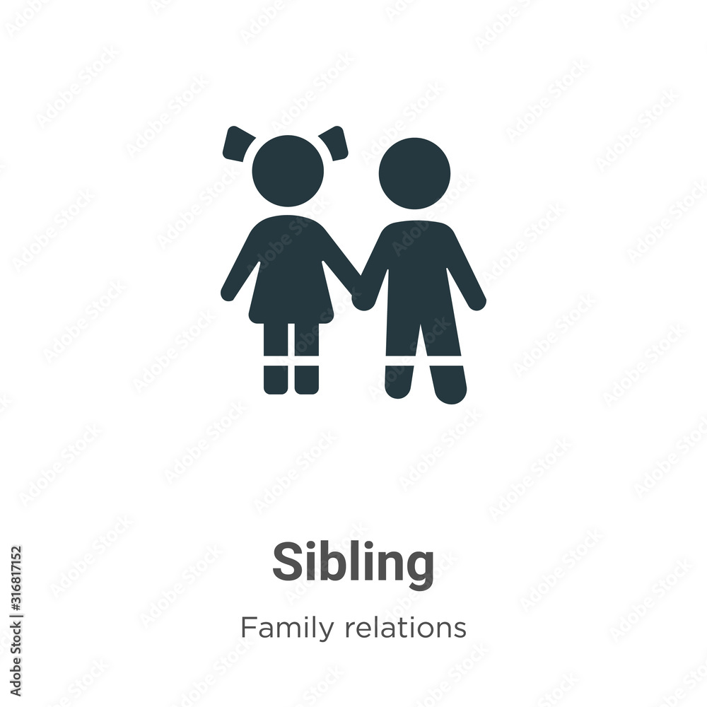 Vecteur Stock Sibling glyph icon vector on white background. Flat ...