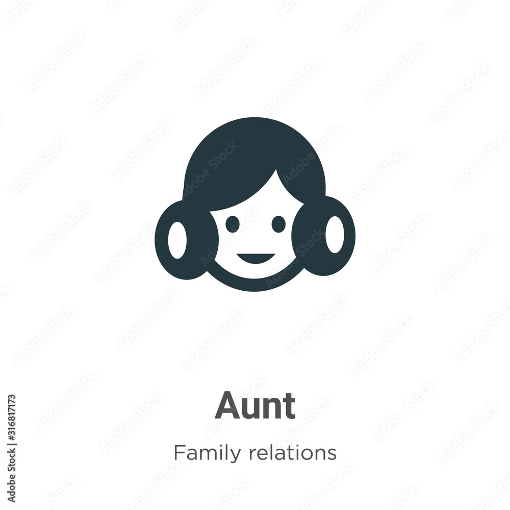 Aunt glyph icon vector on white background. Flat vector aunt icon ...