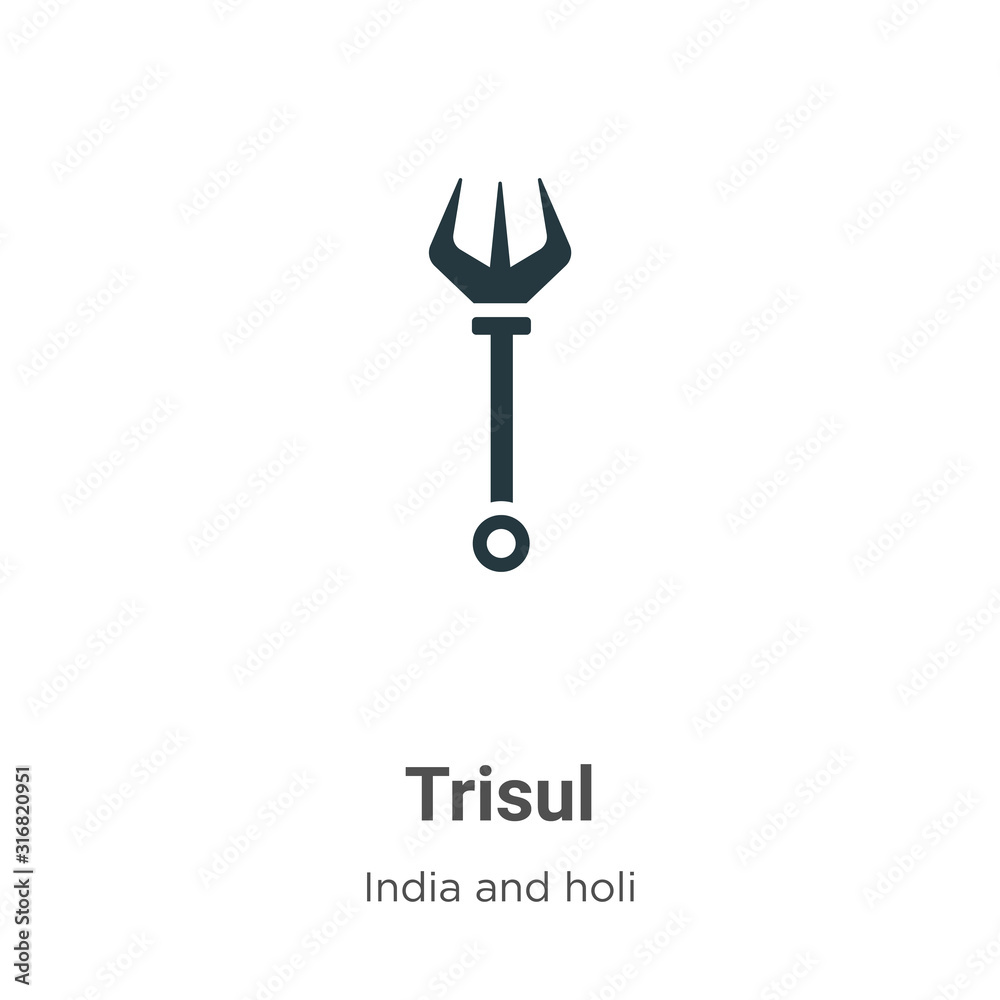 Vecteur Stock Trisul glyph icon vector on white background. Flat vector ...