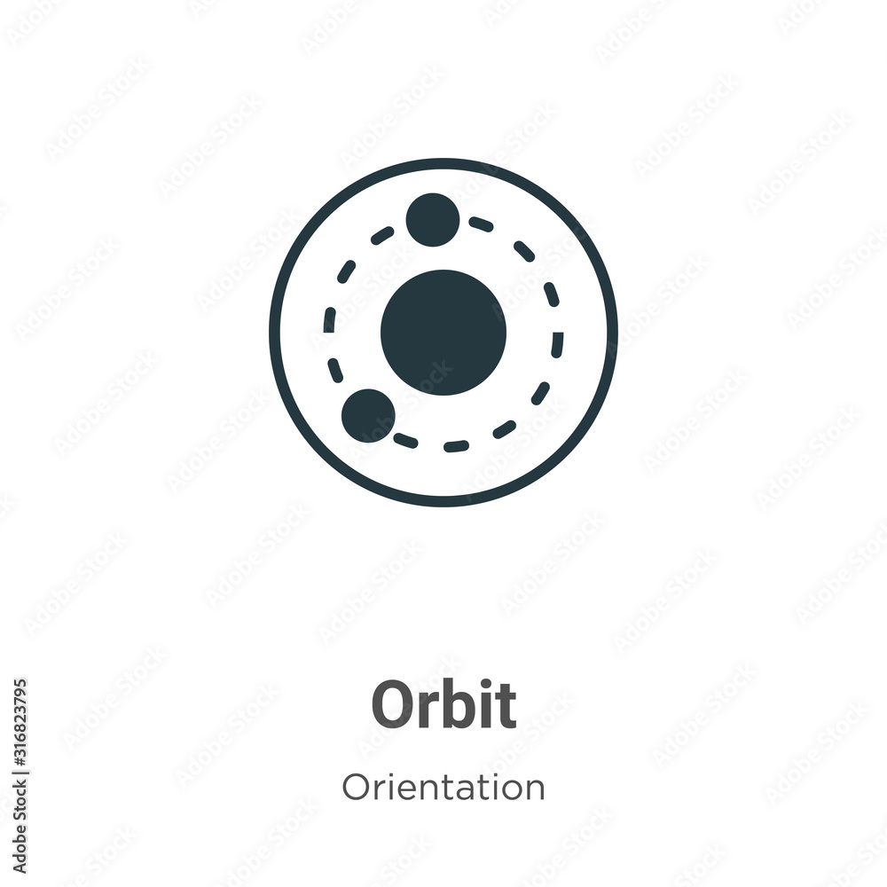 Orbit glyph icon vector on white background. Flat vector orbit icon ...
