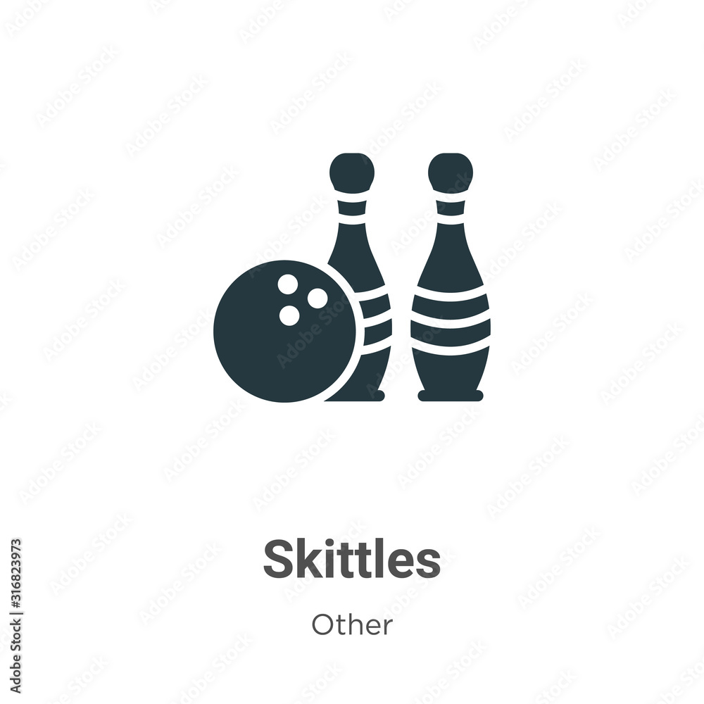 Skittles glyph icon vector on white background. Flat vector skittles ...