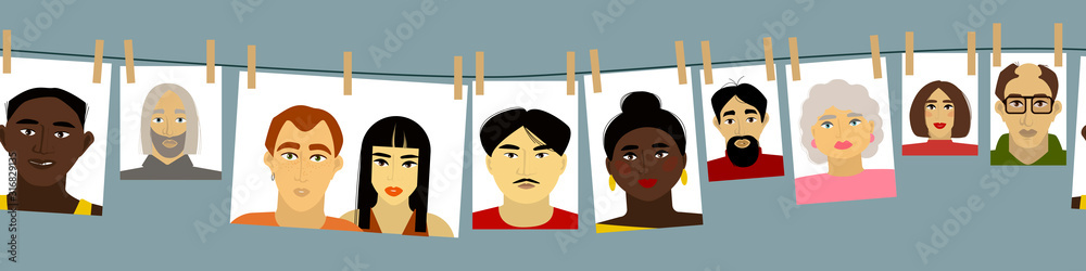 Stylish photo portraits of people, great design for any purposes ...