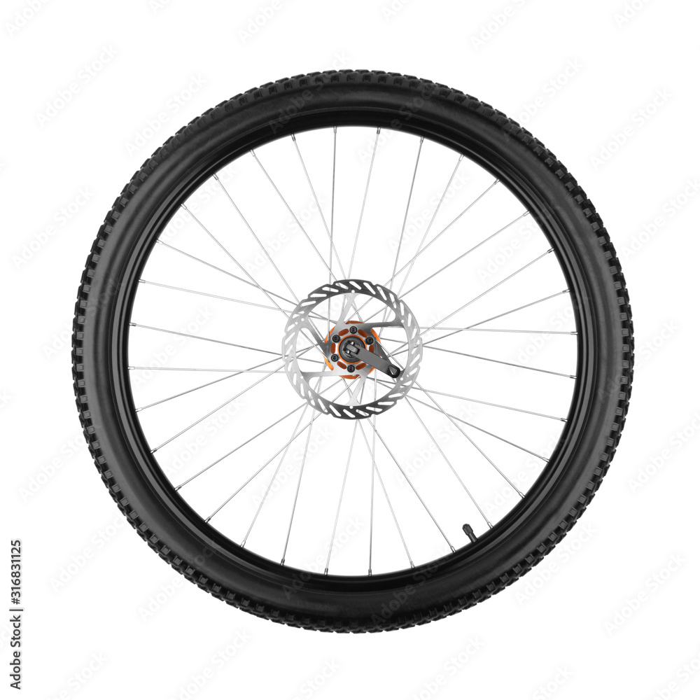 wheel of a mountain bike isolated on white background Stock Photo ...