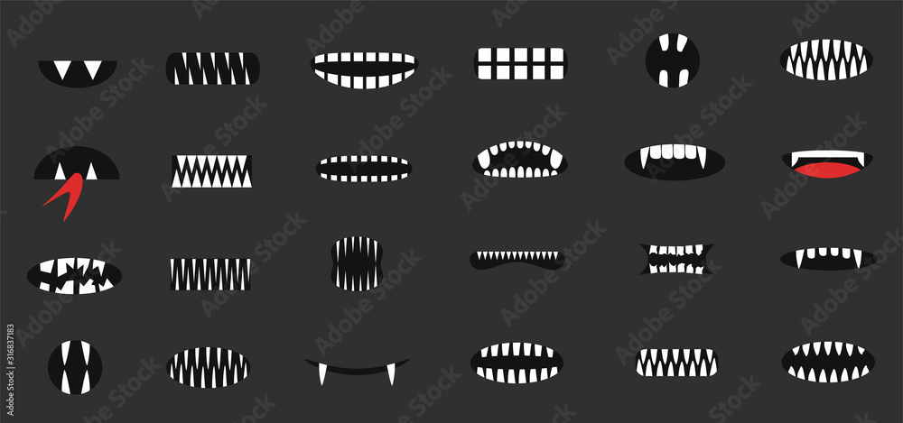 Cartoon mouth set Stock Vector | Adobe Stock