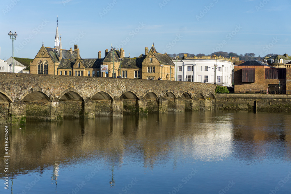 Barnstaple medieval long bridge built in the 13th century spanning the ...