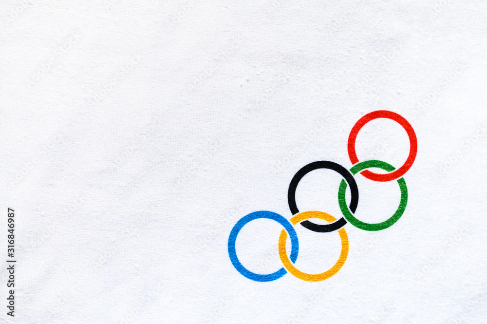 TOKYO, JAPAN, JANUARY. 20. 2020: Olympic Game background, white edit ...