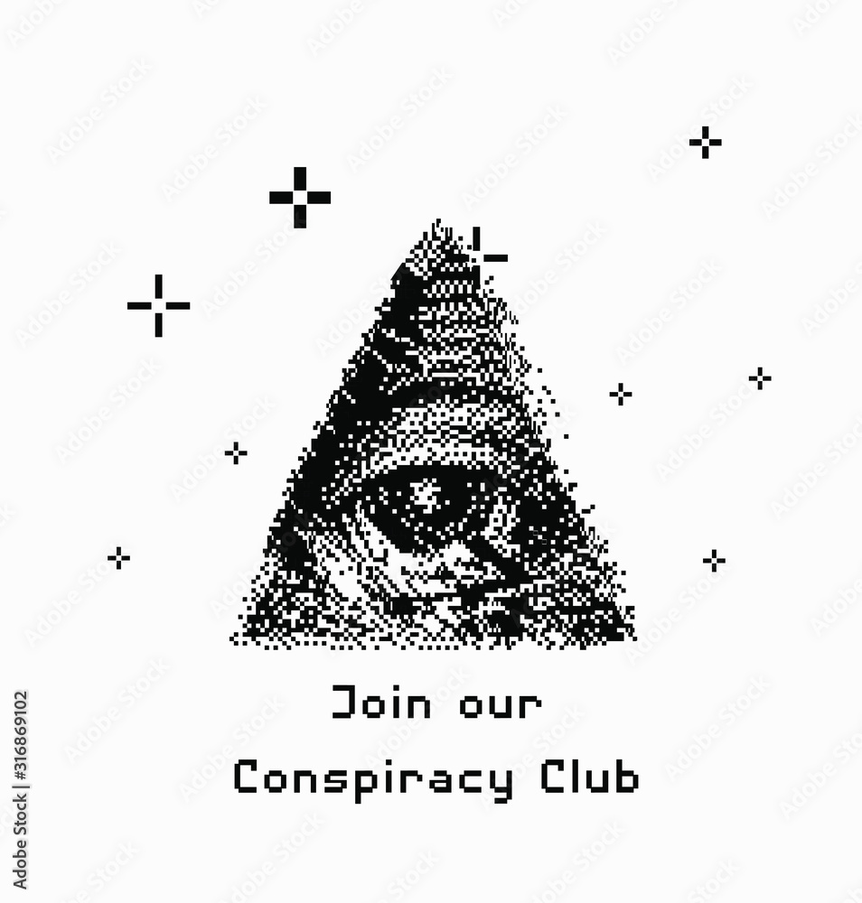 All seeing eye symbol made in pixel art technique. The Eye of ...