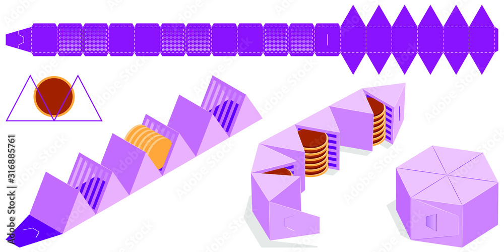 Gift Box Packaging Template Editable Blueprint Layout with Cutting ...