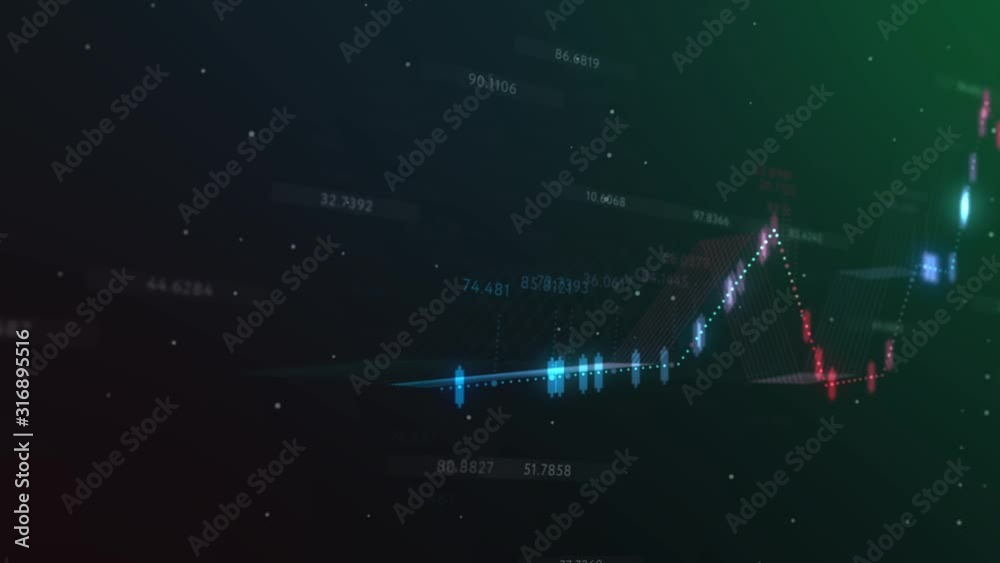 Trader analysis on information paper chart. Business diagram animation ...