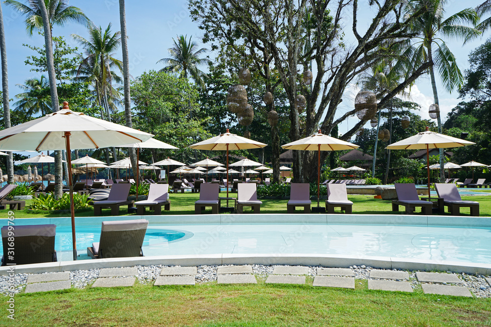 Exterior architecture and swimming pool design of resort and spa ...
